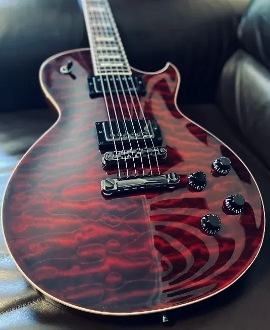 ESP Eclipse II See Thru Black Cherry+EMG Hetfield set Elektromos gitár ...