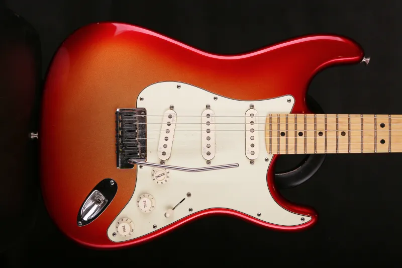 Fender American Deluxe Stratocaster Sunset Metallic Elektromos gitár ...